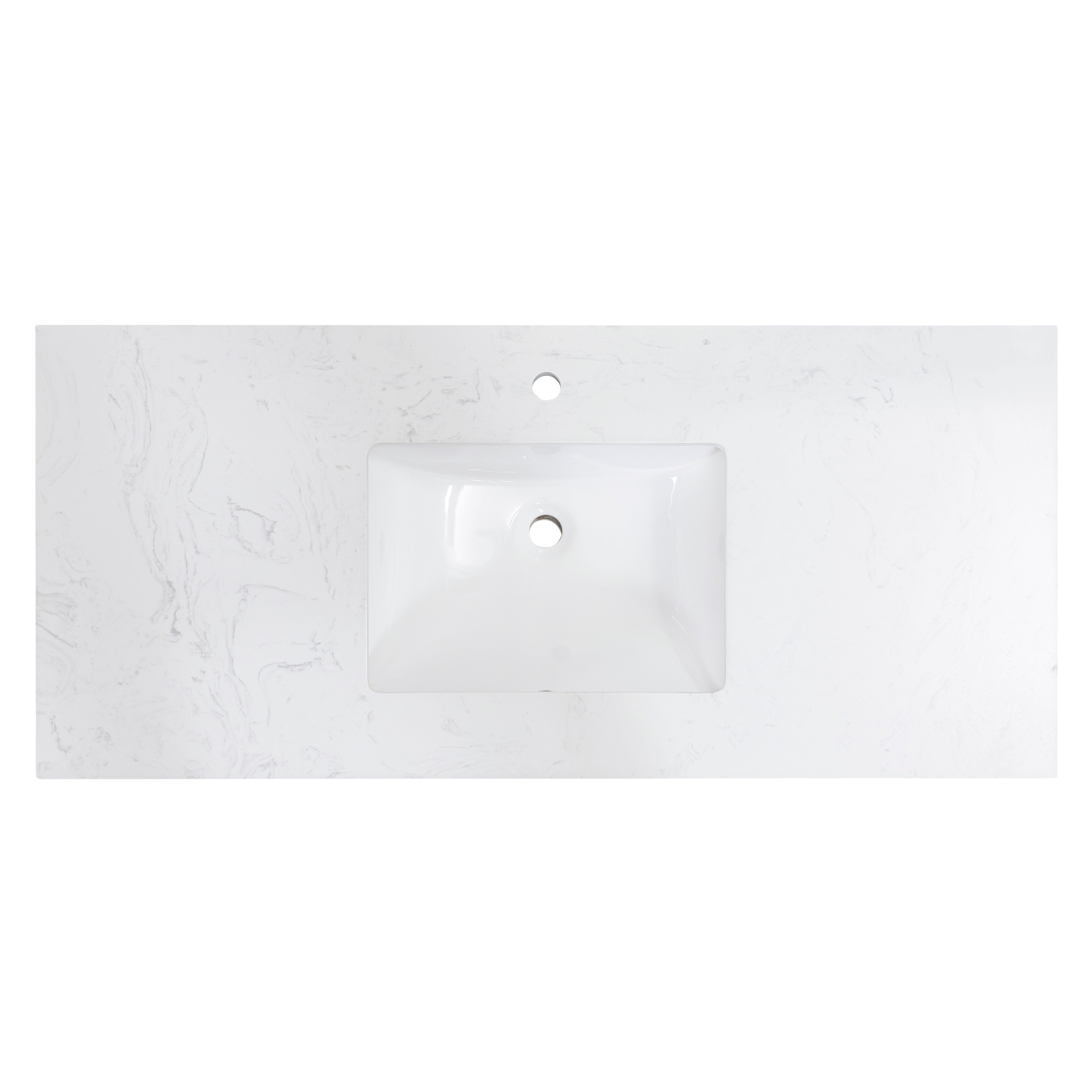 49 in. Stone effects Vanity Top in Aosta White with White Sink – The ...